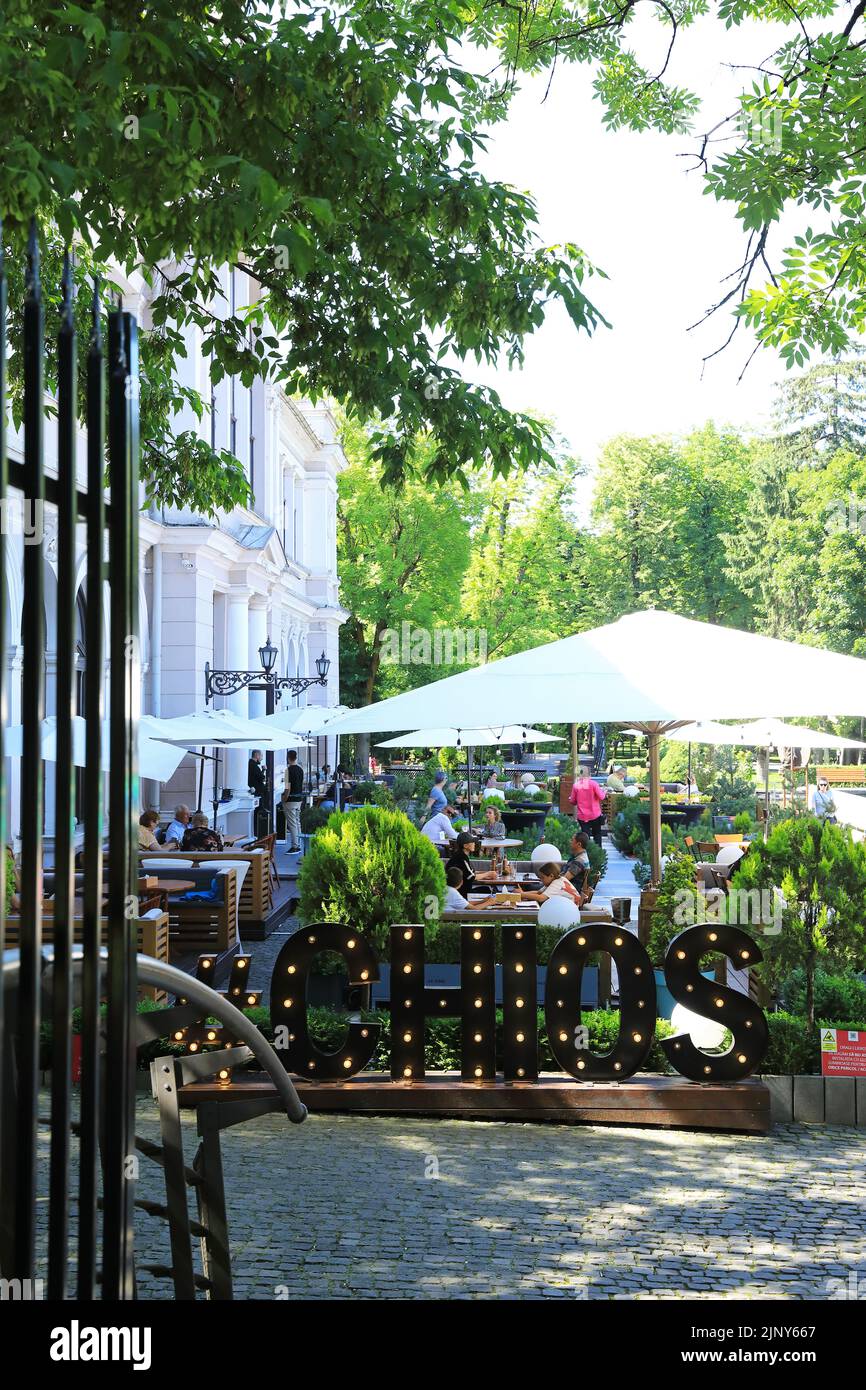 Chios restaurant on the boating lake in Central Park in Cluj-Napoca ...