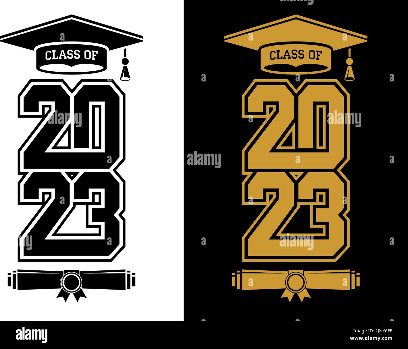 Lettering Class of 2023 for greeting, invitation card. Text for ...