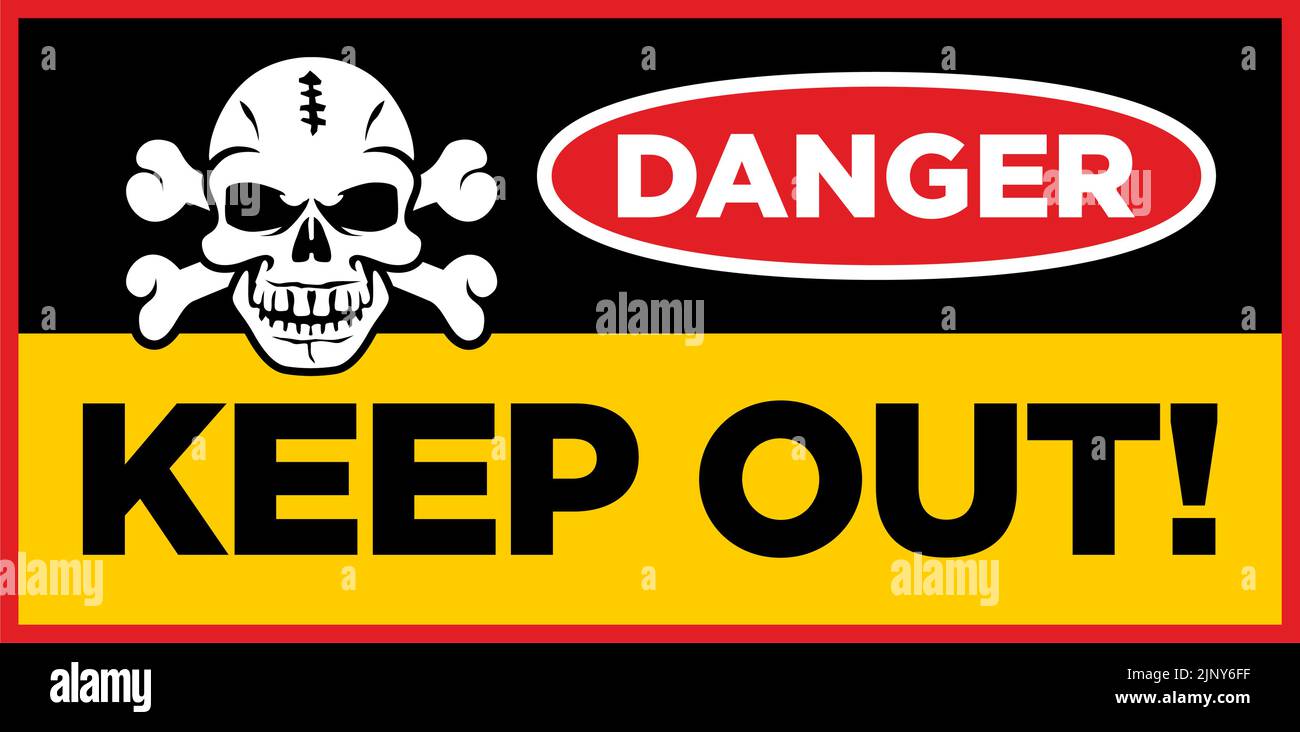 Human skull and crossbones danger symbol. Warning vector sign Stock ...
