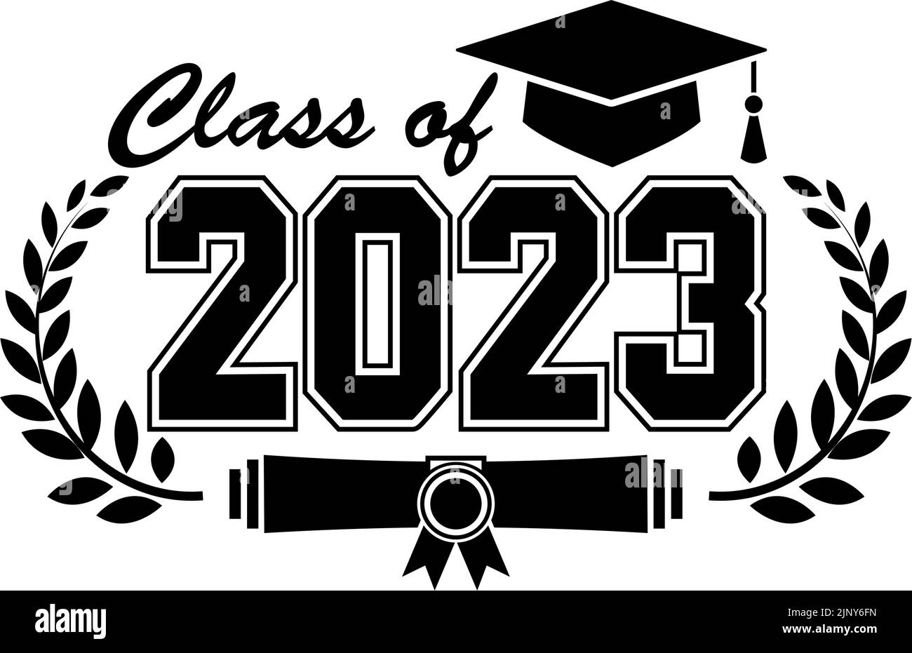 Lettering Class of 2023 for greeting, invitation card. Text for ...