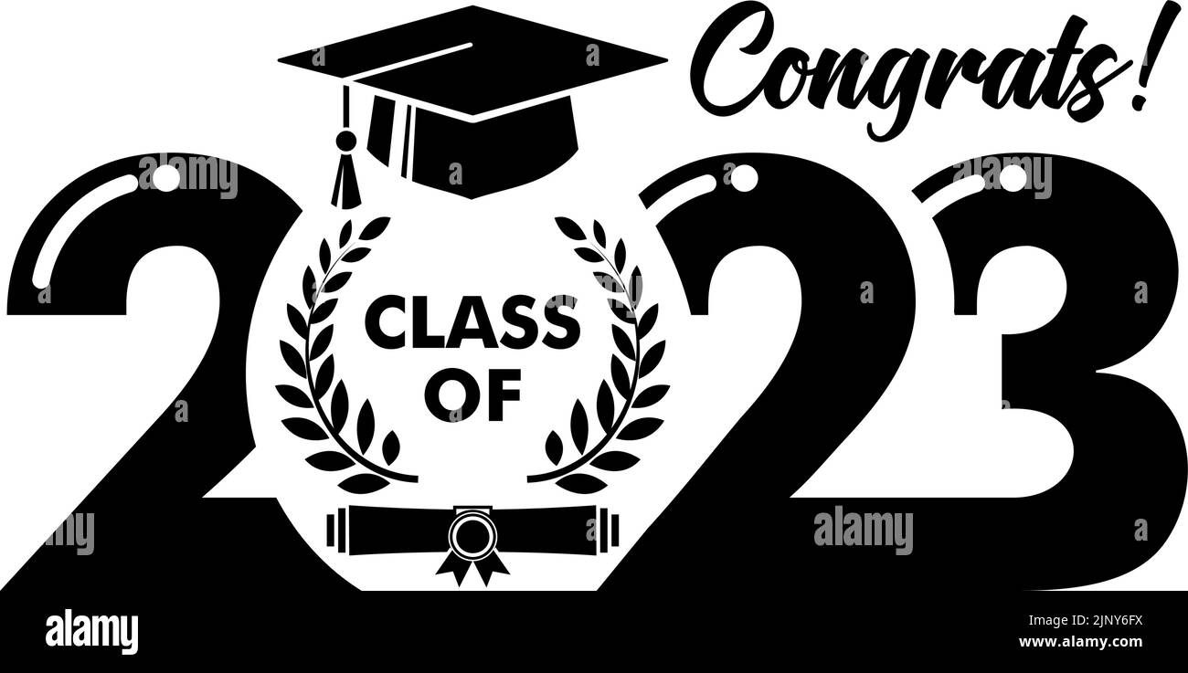 Lettering Class of 2023 for greeting, invitation card. Text for ...