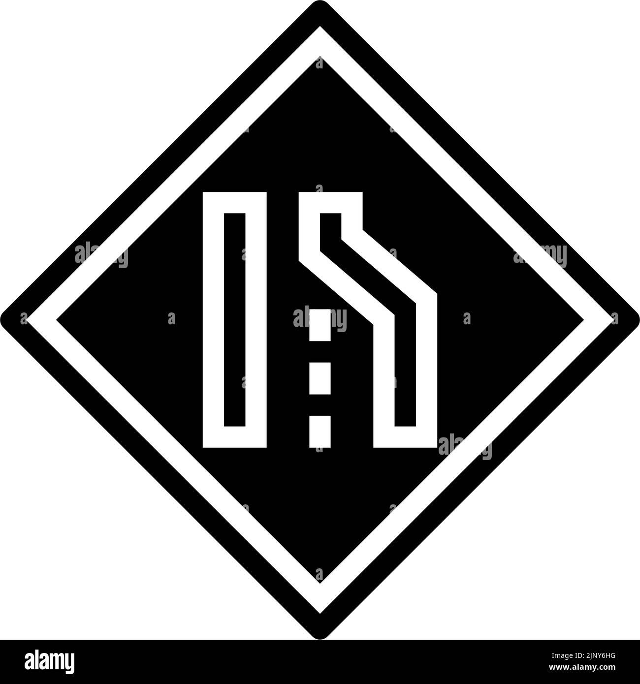 lane road sign glyph icon vector illustration Stock Vector Image & Art ...