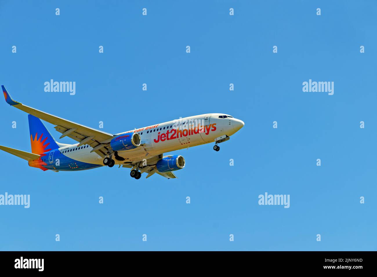 Jet2 Holidays Boeing 737-8MG aircraft on final approach Stock Photo - Alamy