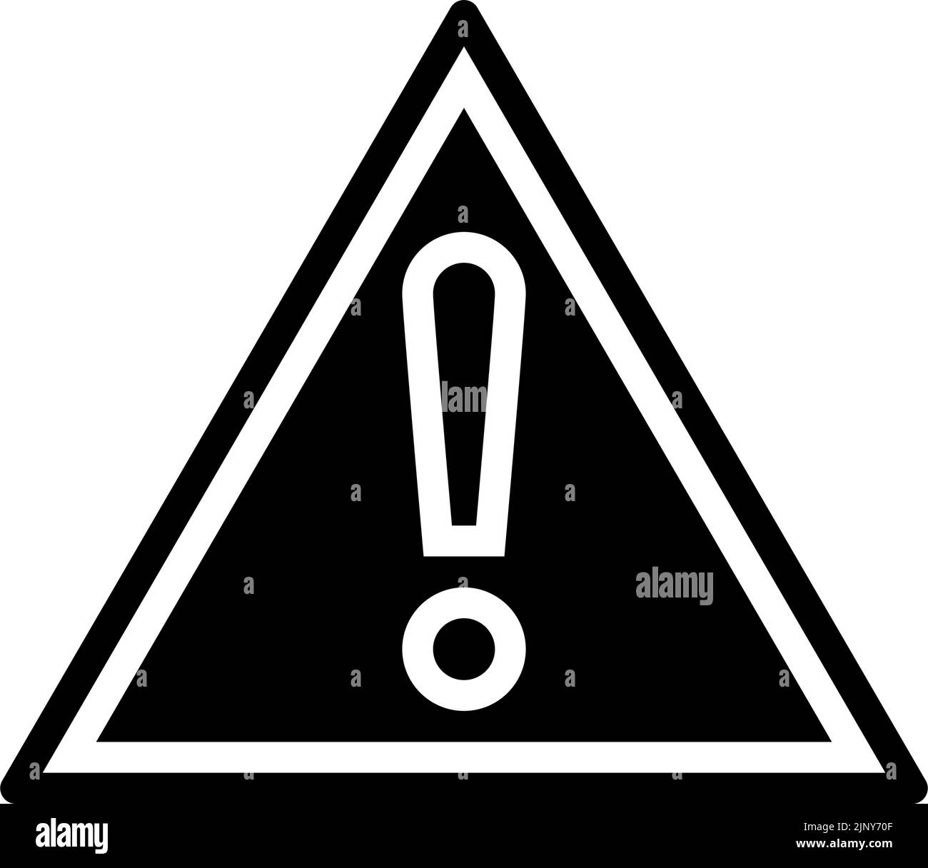 warning road sign glyph icon vector illustration Stock Vector Image ...