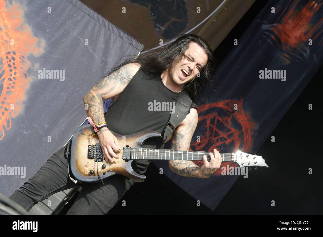 Catton Park, United Kingdom, 14 Aug, 2022, Cattle Decapitation performs ...
