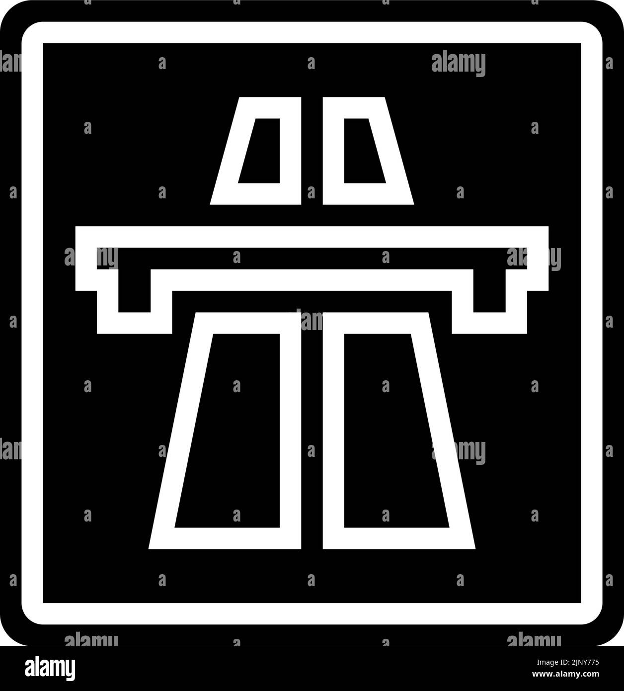 highway road sign glyph icon vector illustration Stock Vector Image ...