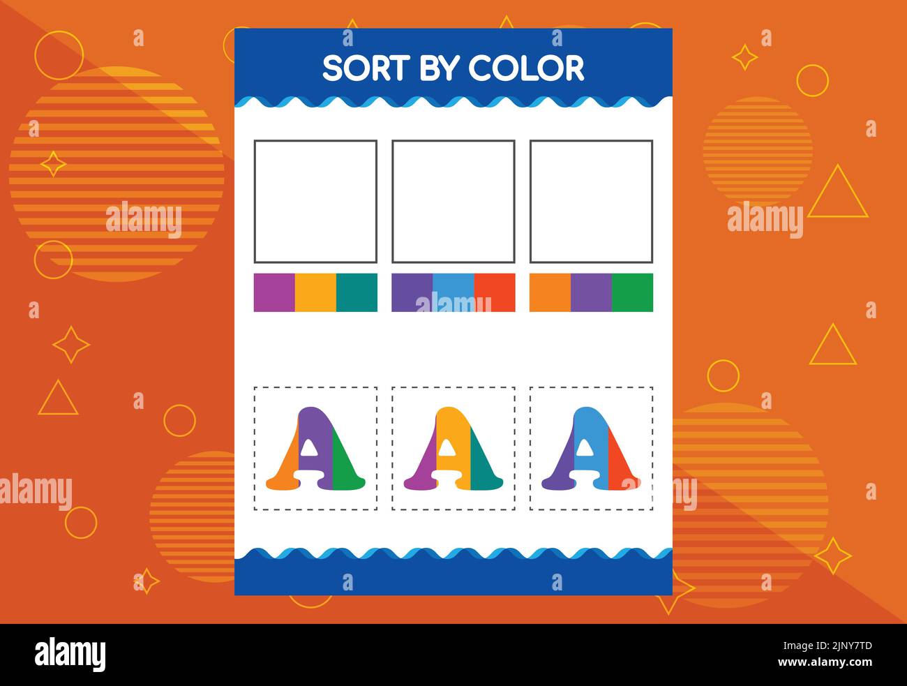 Alphabet A sorts by color for kids. Good for school and kindergarten ...