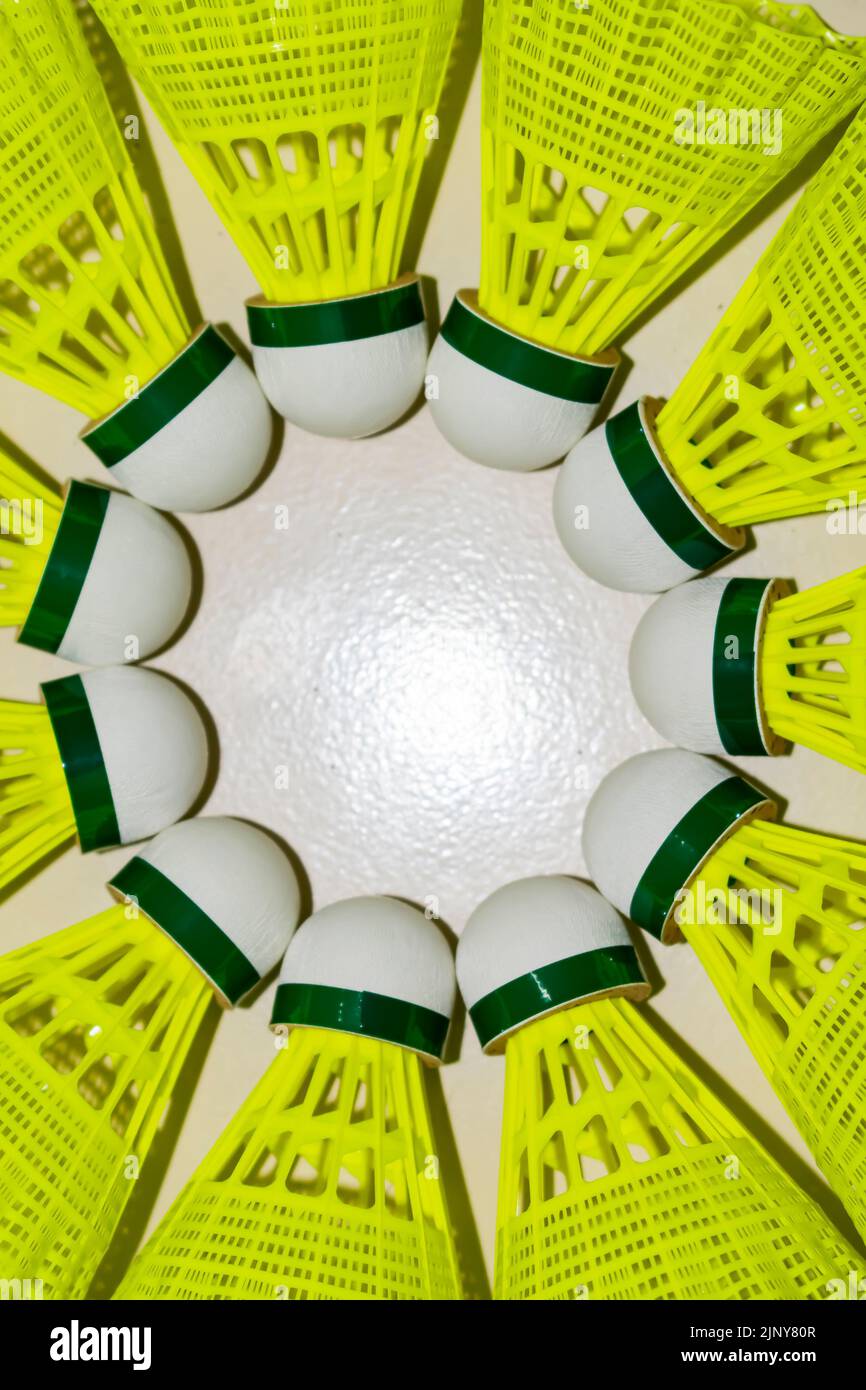 Plastic Badminton Ball,Yellow Ball,On Black Background,Texture Stock ...