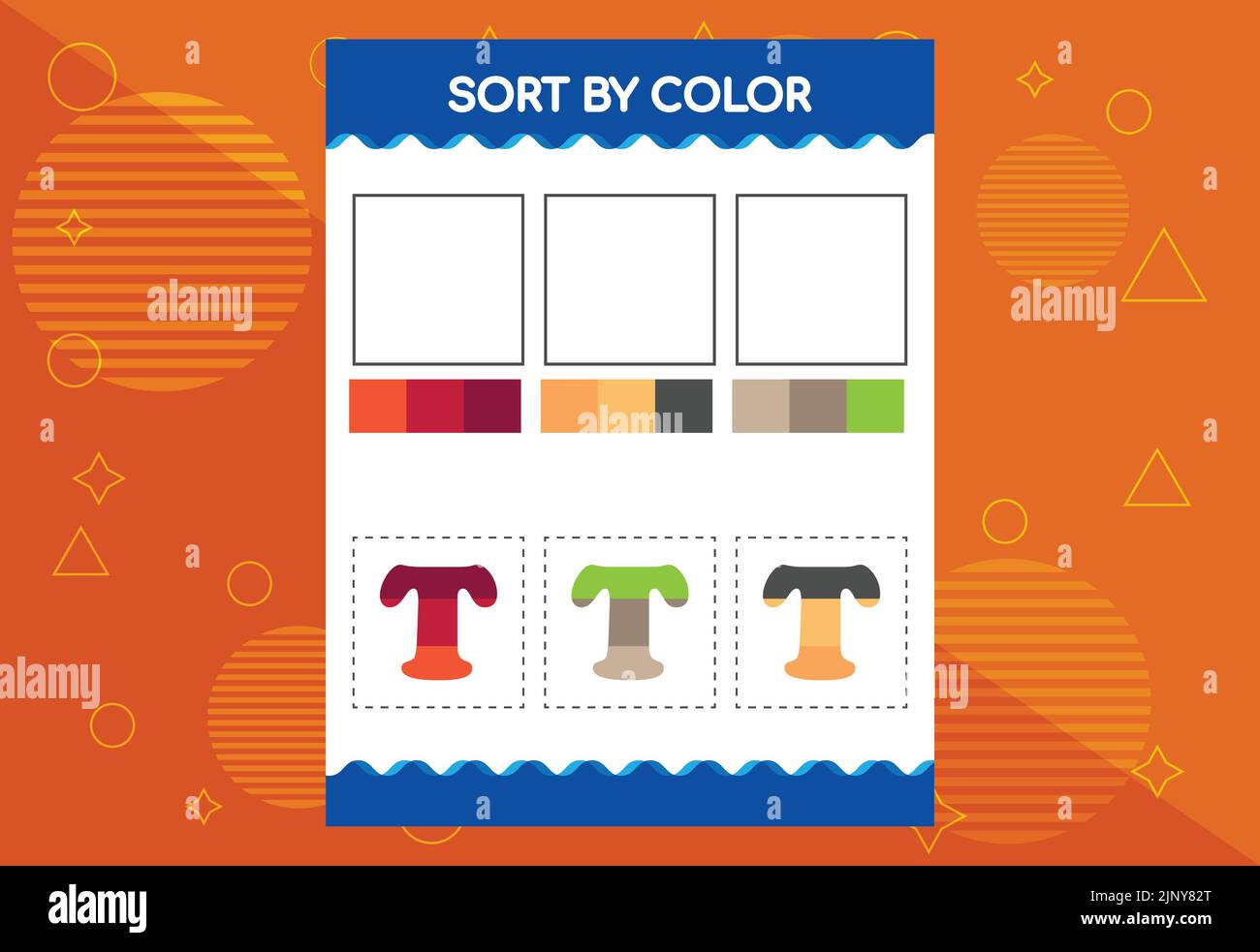 Alphabet T sorts by color for kids. Good for school and kindergarten ...