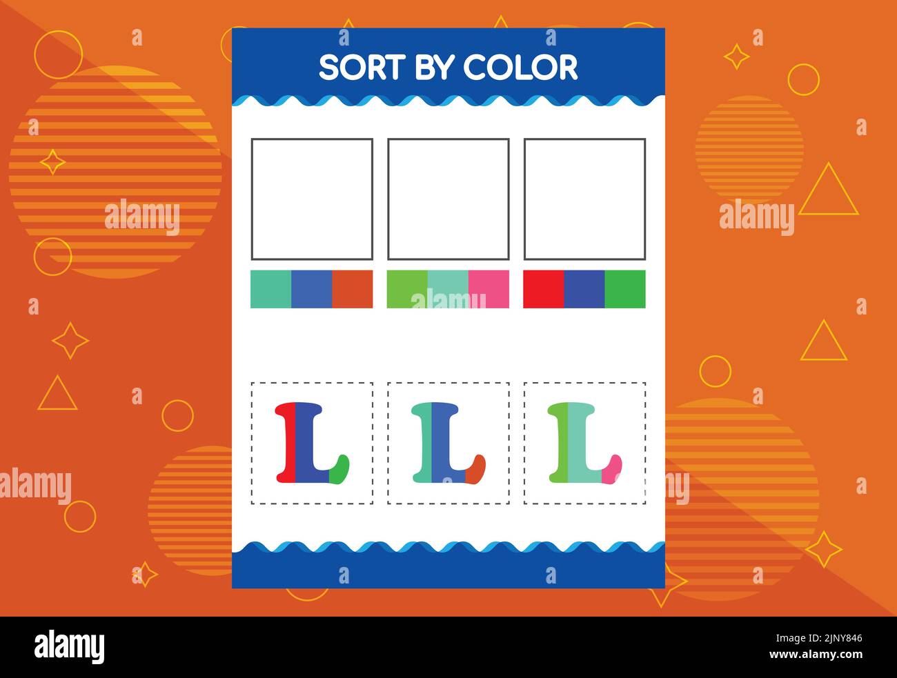 Alphabet L sorts by color for kids. Good for school and kindergarten ...