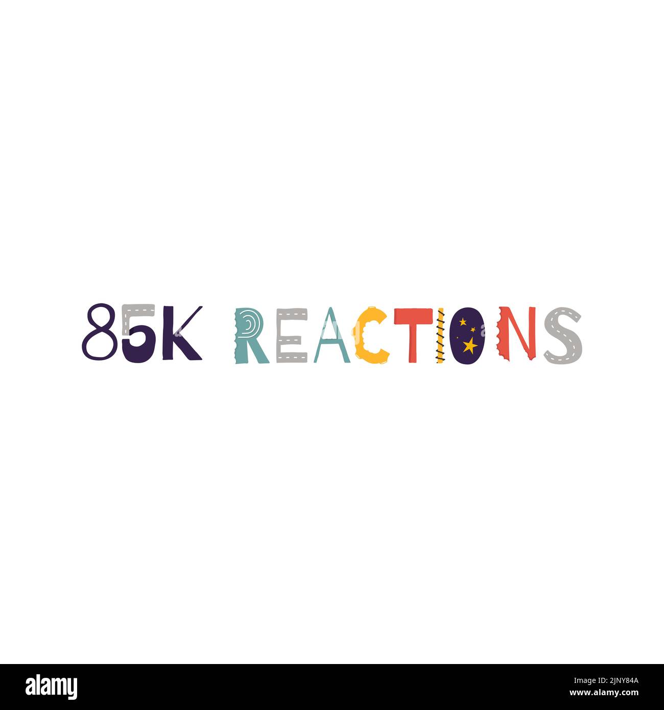 85k reactions vector art illustration celebration sign label with ...
