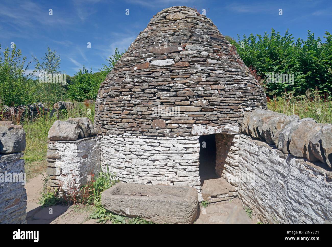 The Pigsty. 19th century round , stone pigsty, St Fagans National ...