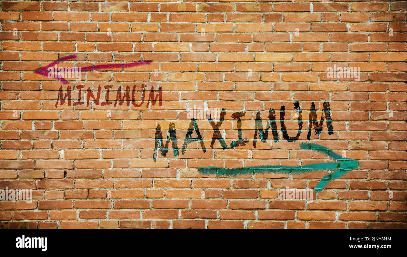 Street Sign the Direction Way to Maximum versus Minimum Stock Photo - Alamy