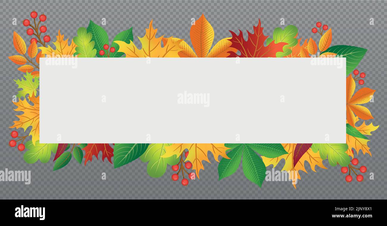Autumn web template transparent background with a place for your text ...