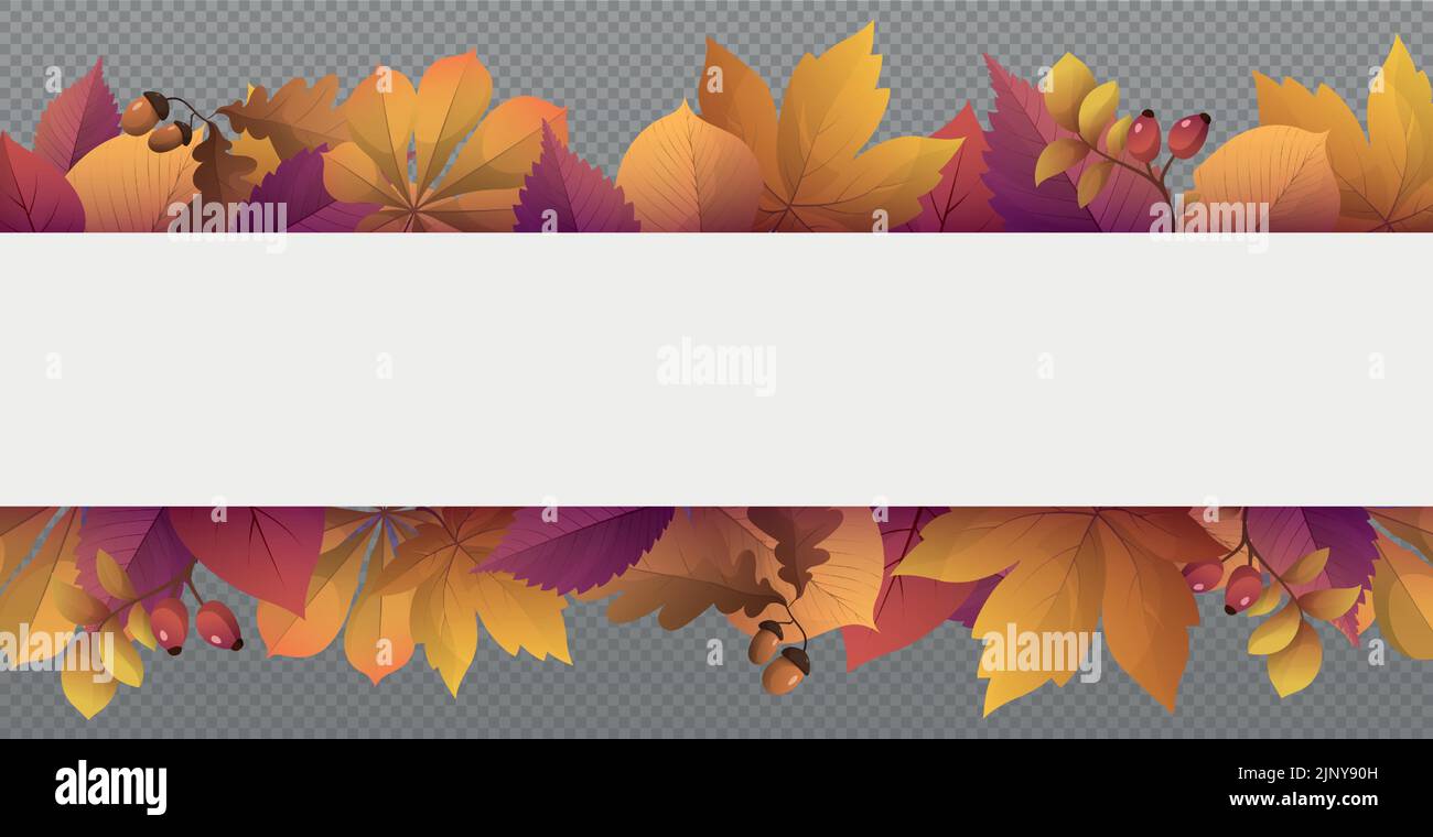 Autumn web template transparent background with a place for your text ...