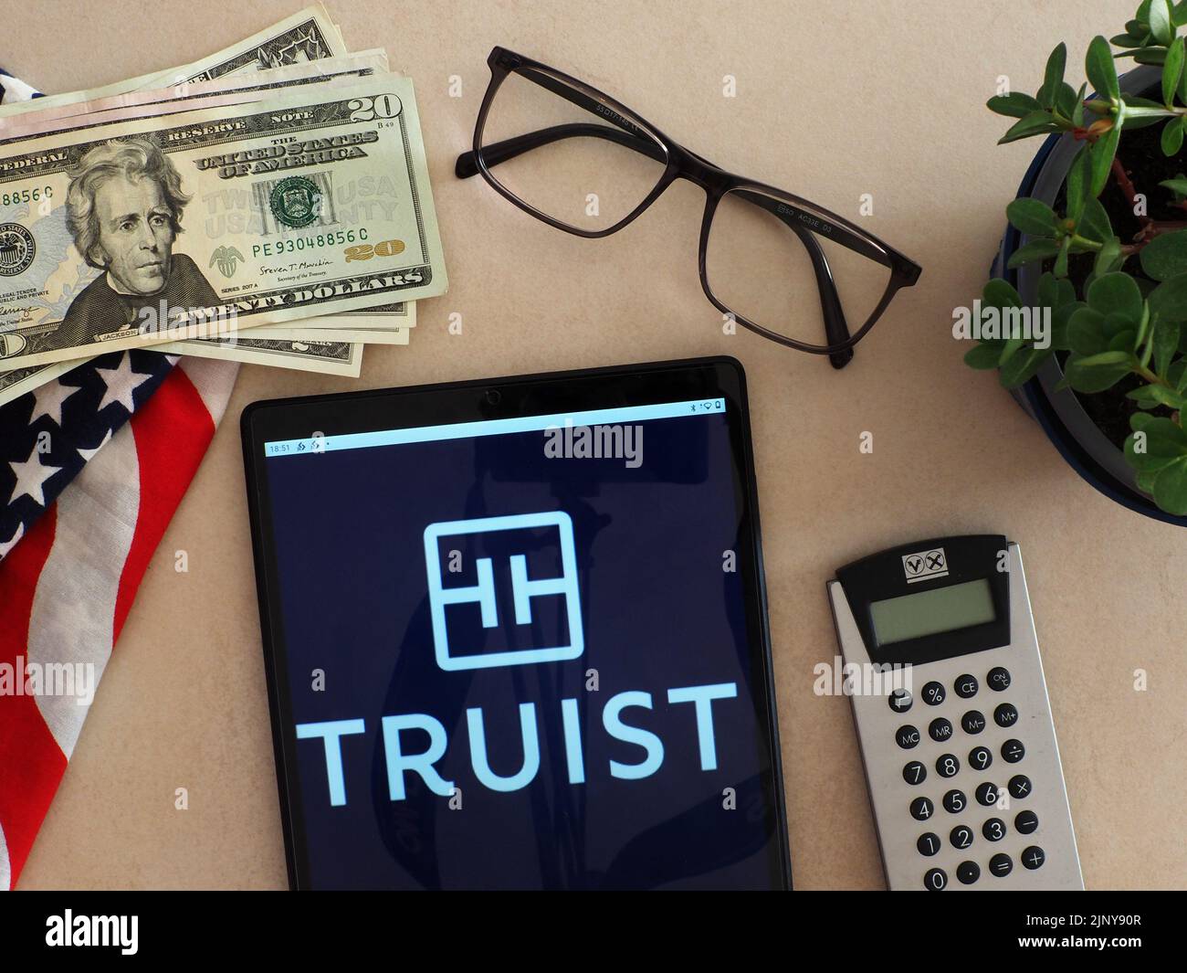 In this photo illustration, Truist Financial Corporation logo seen ...