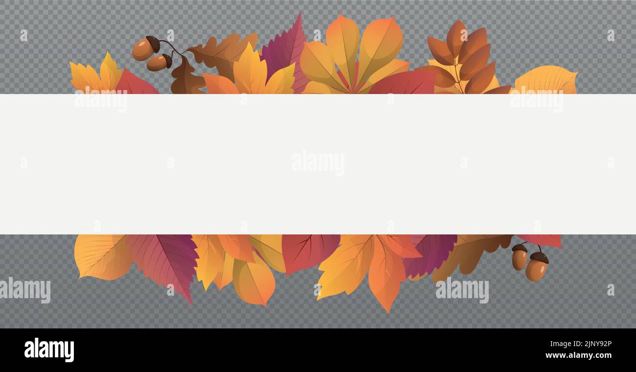 Autumn web template transparent background with a place for your text ...