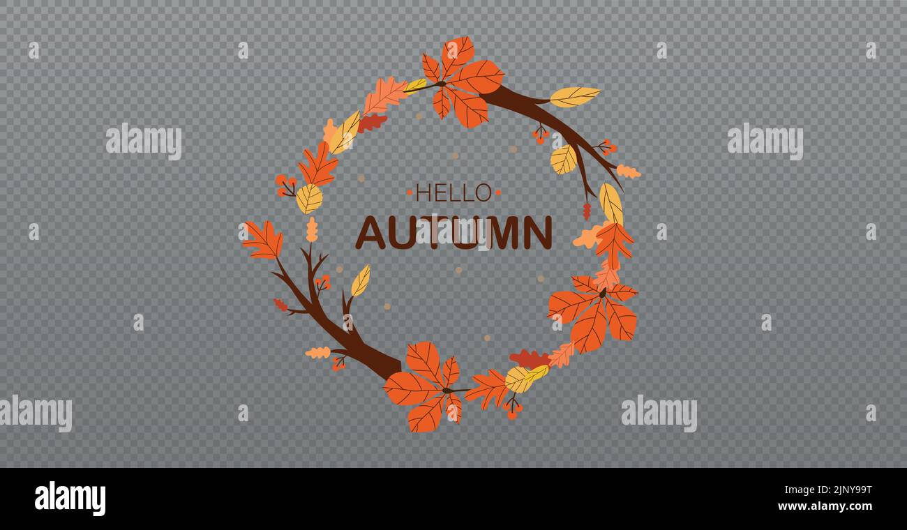 Autumn background leaves, web template transparent background - Vector ...