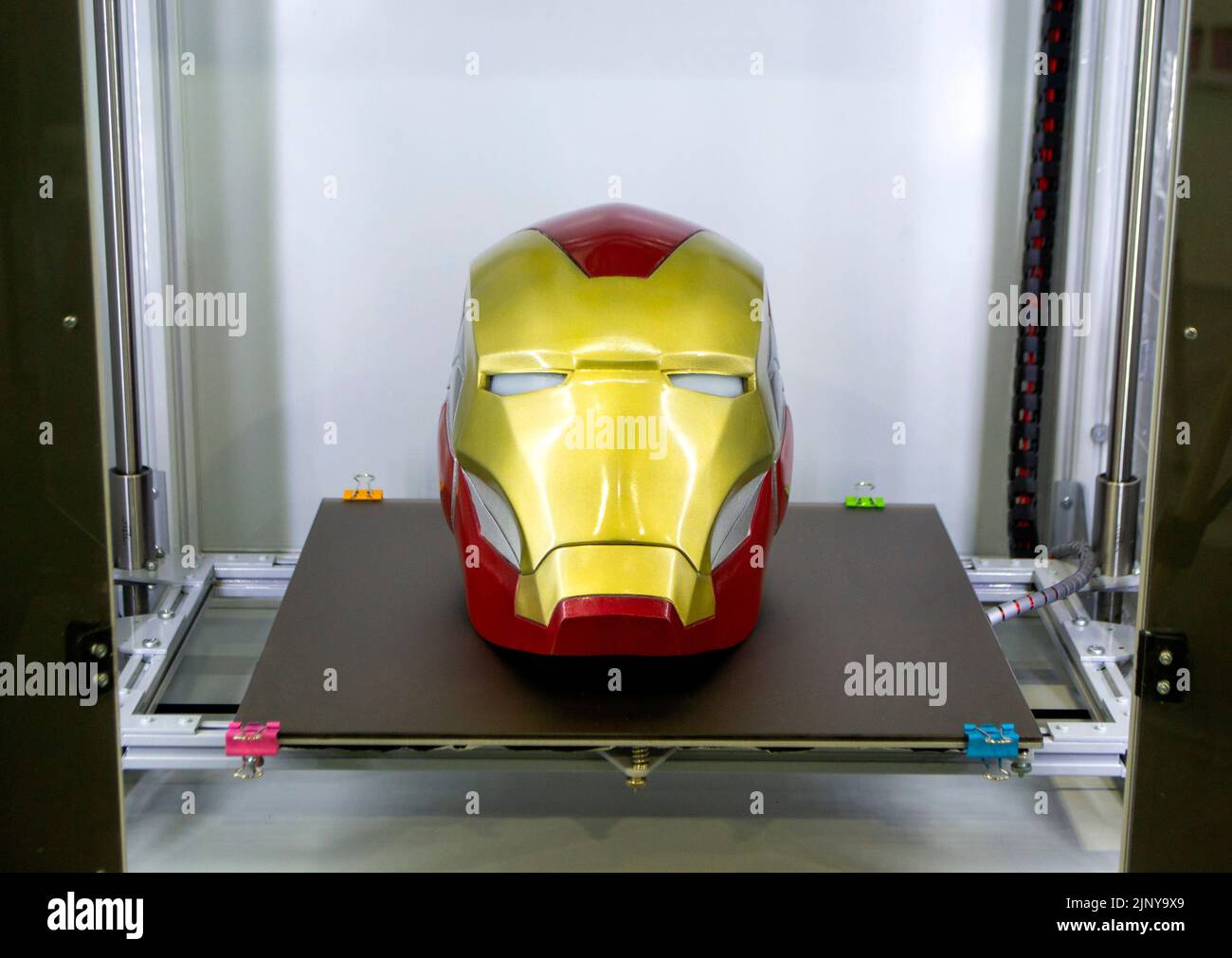 Art object printed on 3D printer inside 3D printer on desktop. New ...