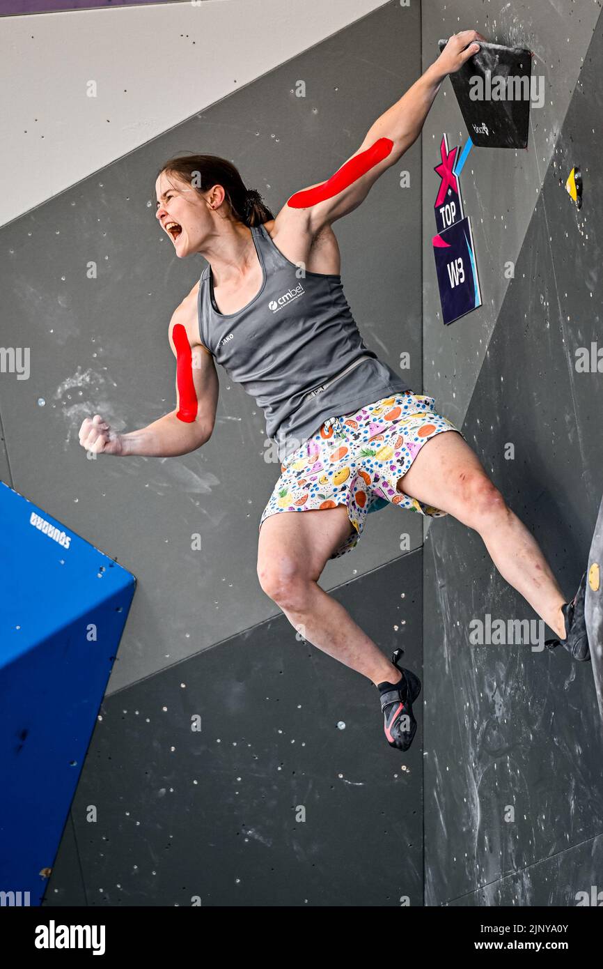 Belgian Chloe Caulier celebrates during the final of the women's sport ...