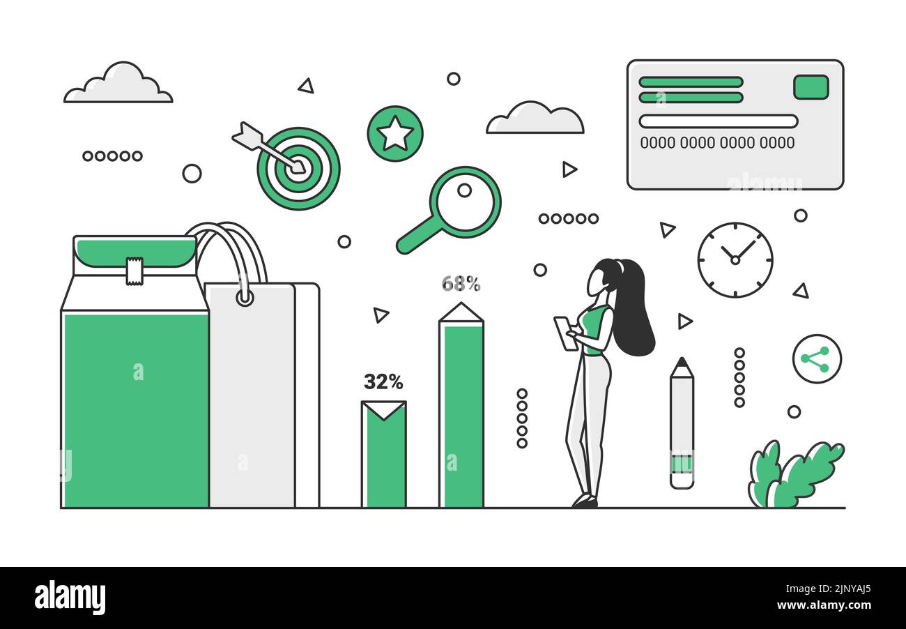Commerce shopping trends. Customer preferences and market tendency ...