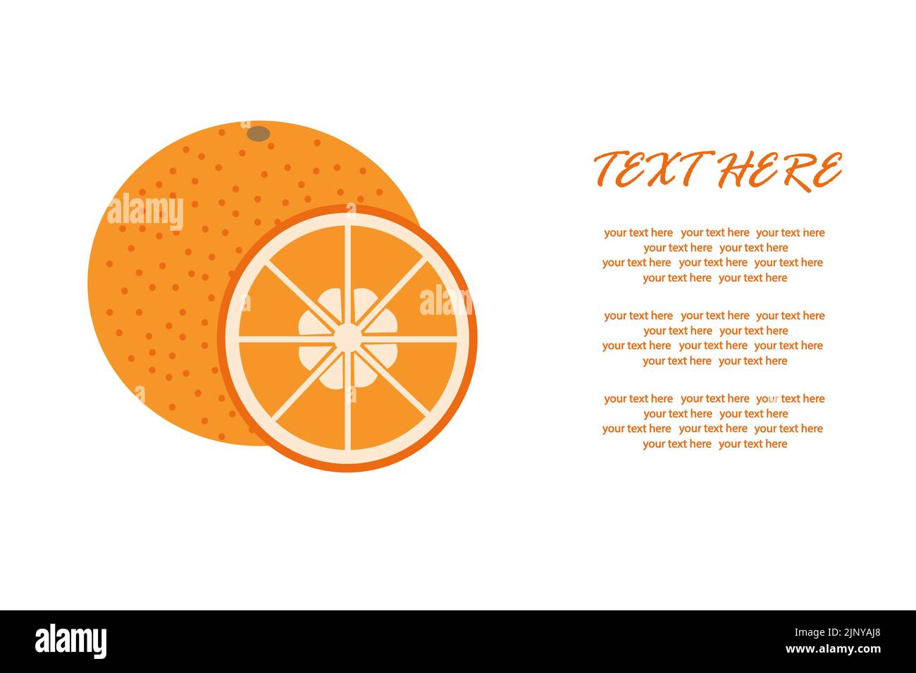 Delicious orange with a slice in a cut on an isolated background for an ...