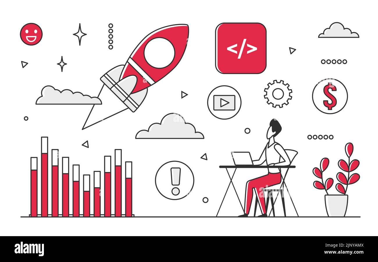 Market financial data analytics. Finance tendency and monetary trends vector monocolor ...