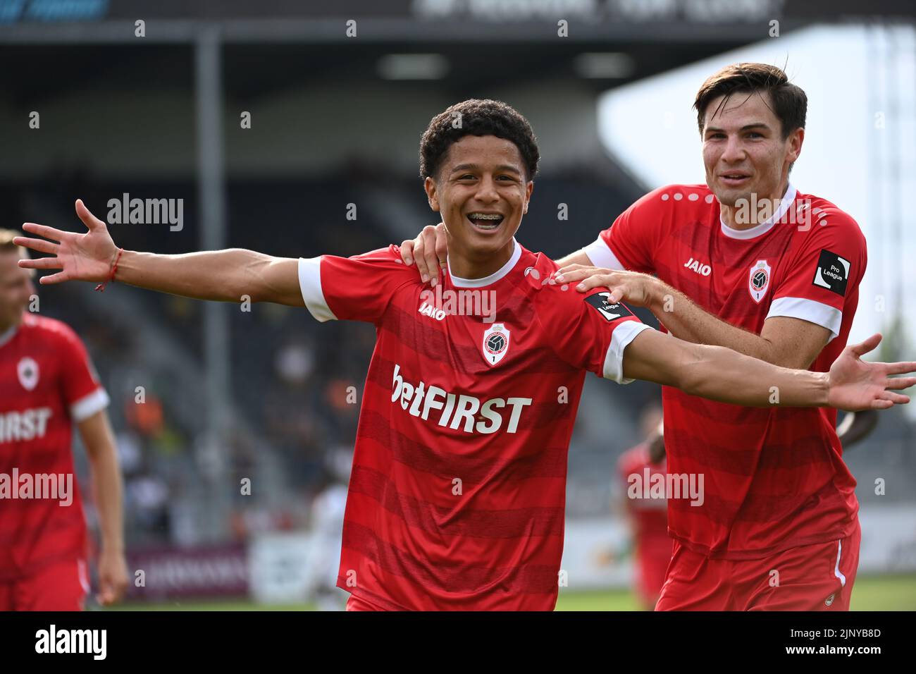 Antwerp's Anthony Valencia celebrates after scoring during a soccer ...