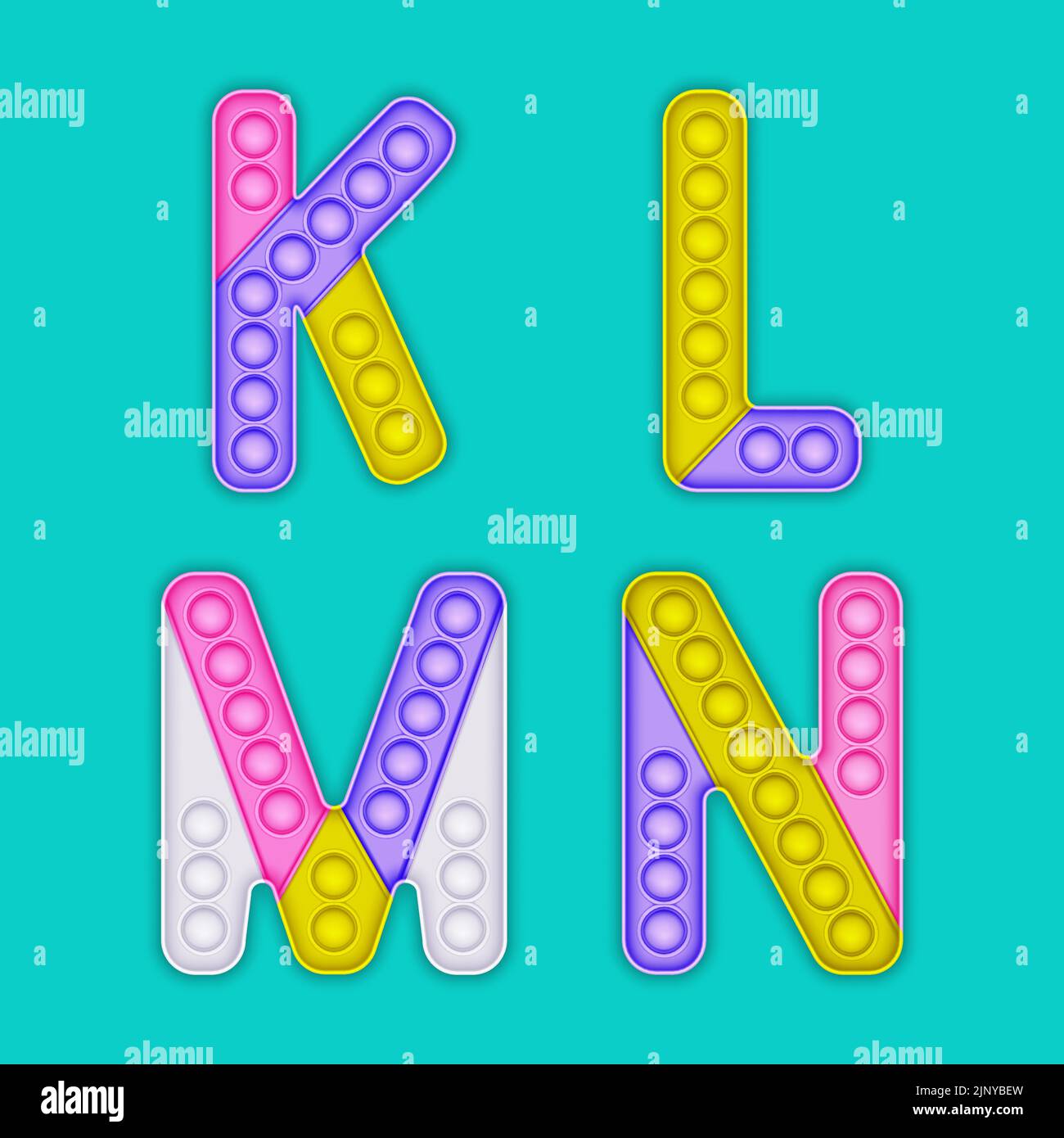 A set of realistic pop it toys in the form of an alphabet Stock Vector ...