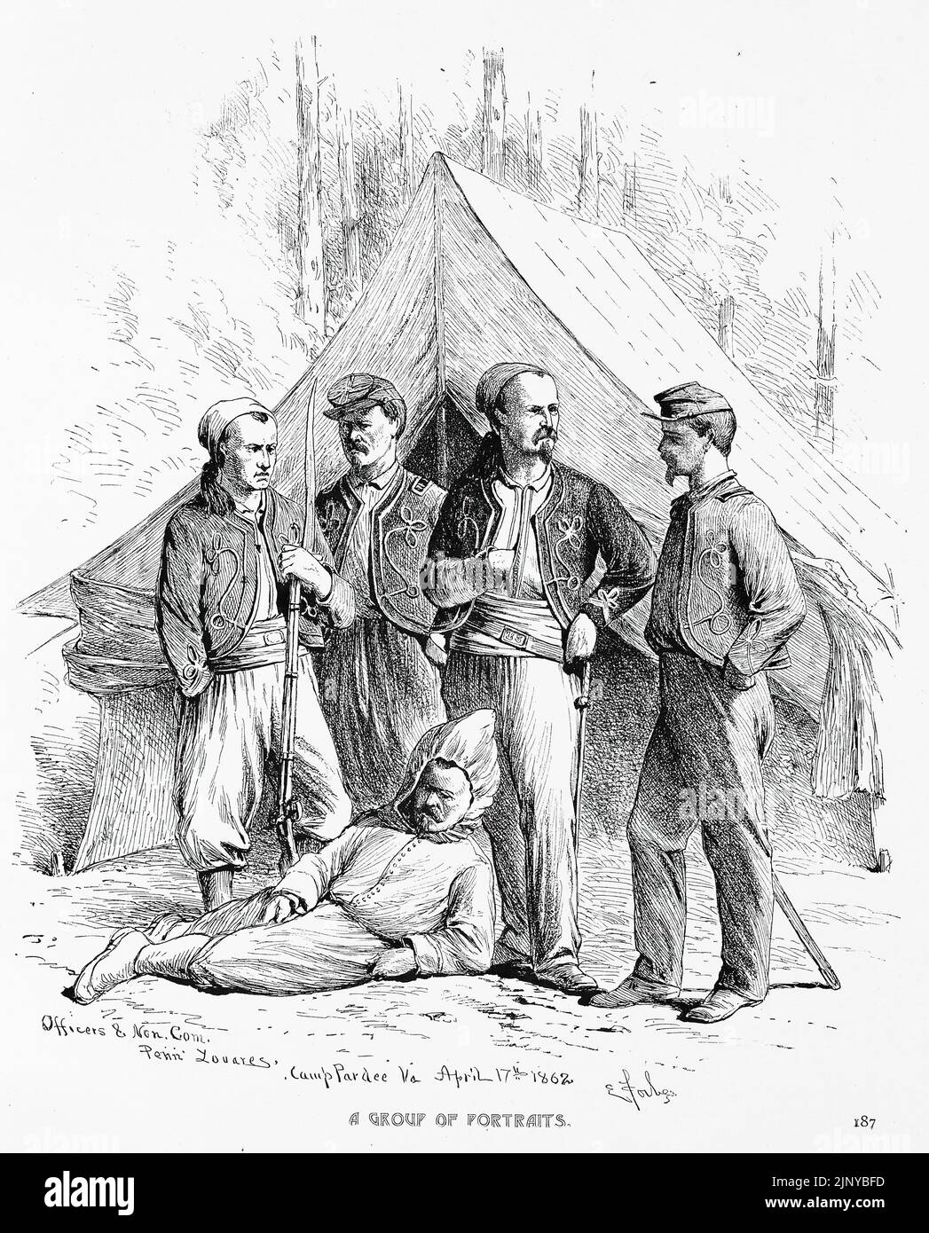 A Group of Portraits, Officers and Non Combatants, Camp Pardee ...