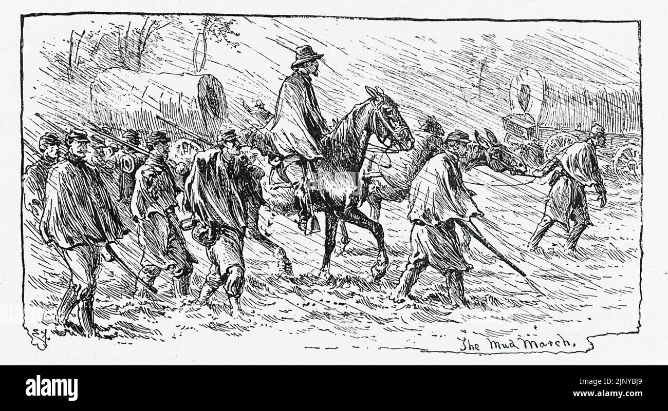 The Mud March. January 1863. 19th century American Civil War ...