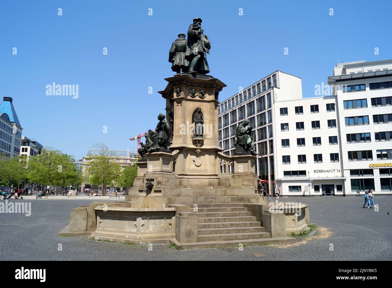 Johannes Gutenberg Monument, inaugurated in 1858, on the Rossmarkt ...