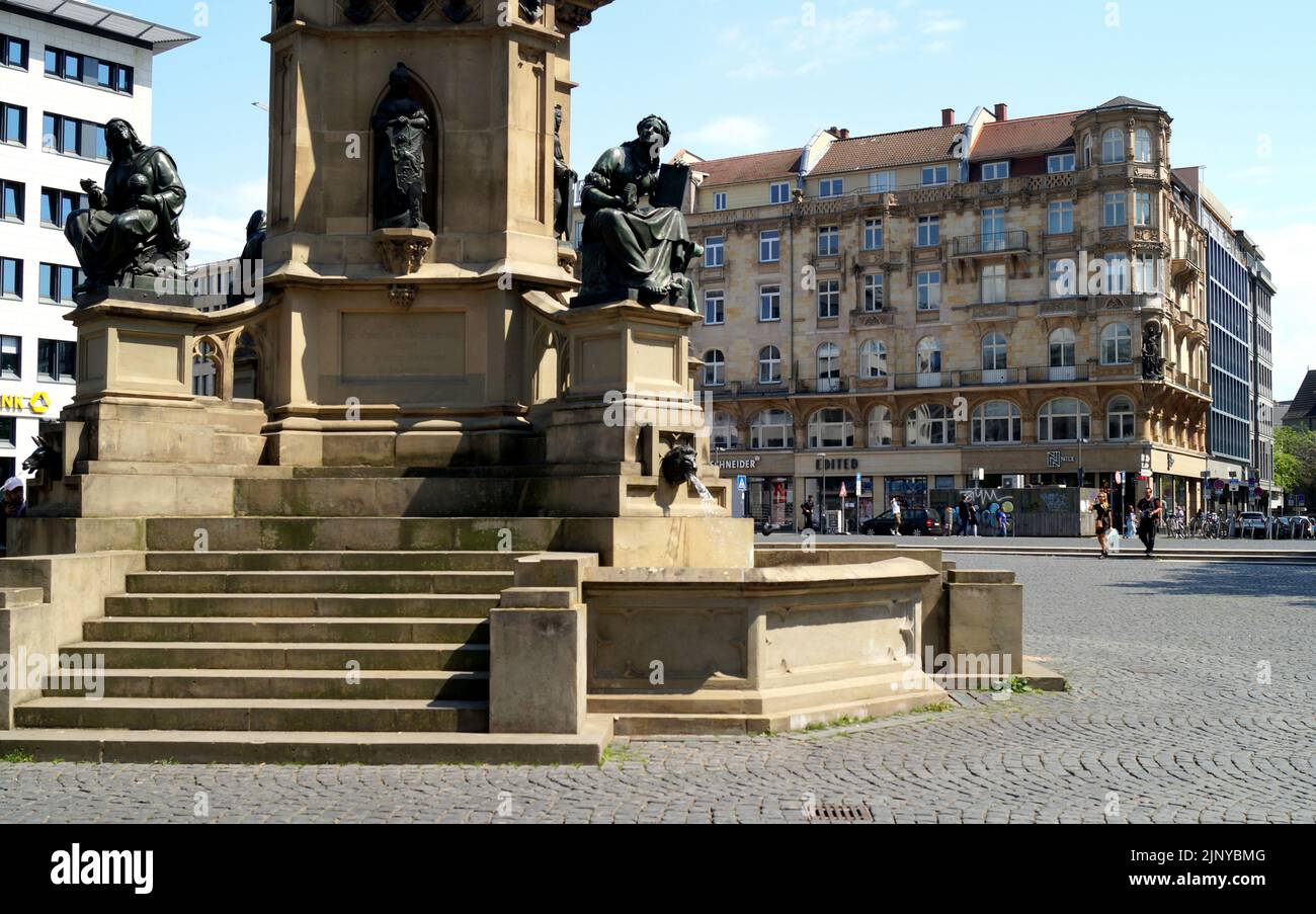 Johannes Gutenberg Monument, inaugurated in 1858, on the Rossmarkt ...
