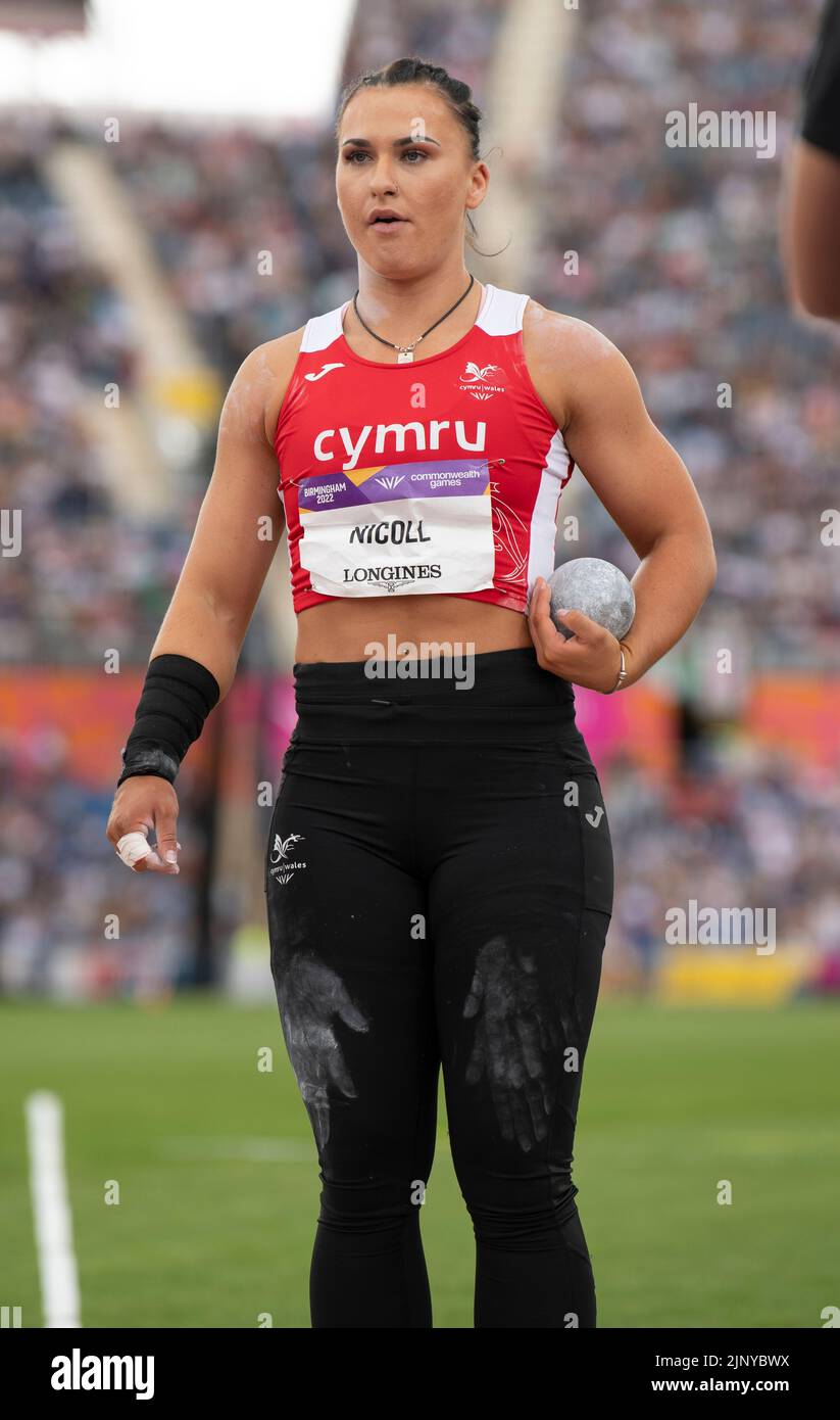 Adele Nicoll of Wales competing in the women’s shot put heats at the ...
