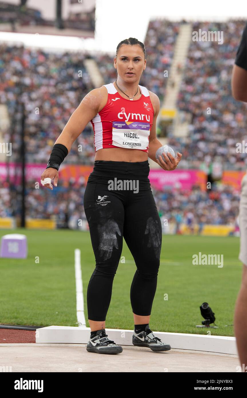 Adele Nicoll of Wales competing in the women’s shot put heats at the ...