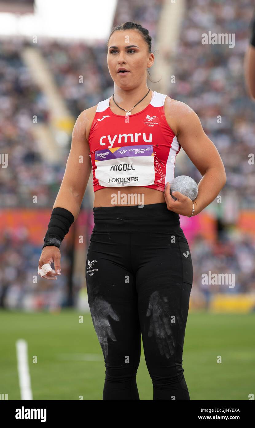 Adele Nicoll of Wales competing in the women’s shot put heats at the ...