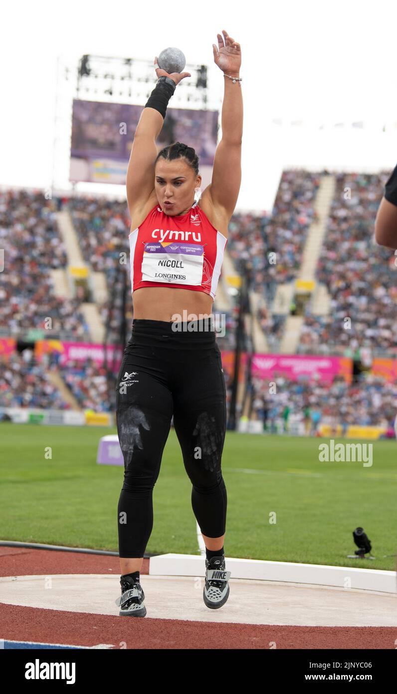Adele Nicoll of Wales competing in the women’s shot put heats at the ...