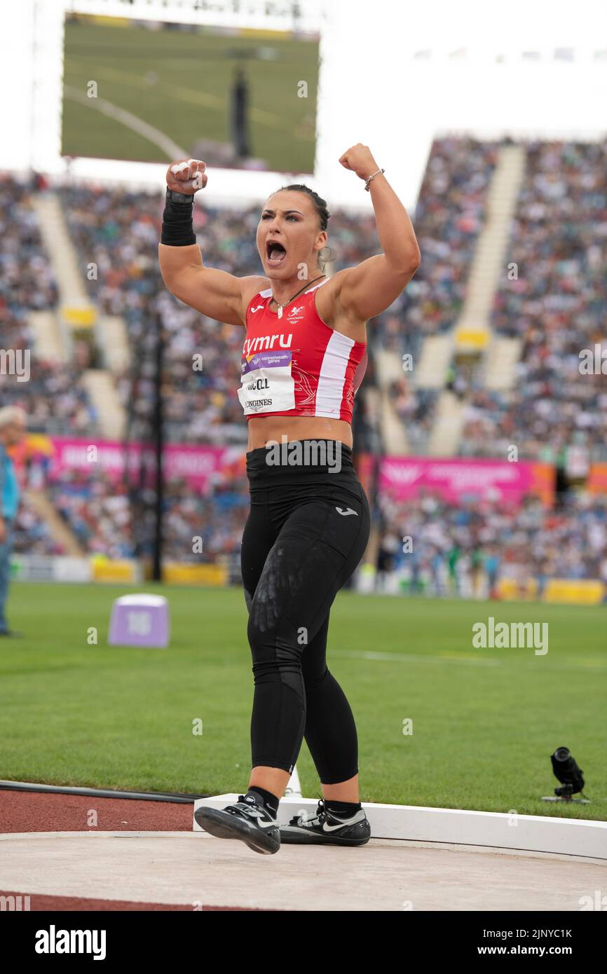 Adele Nicoll of Wales competing in the women’s shot put heats at the ...