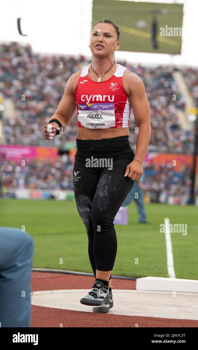 Adele Nicoll of Wales competing in the women’s shot put heats at the ...