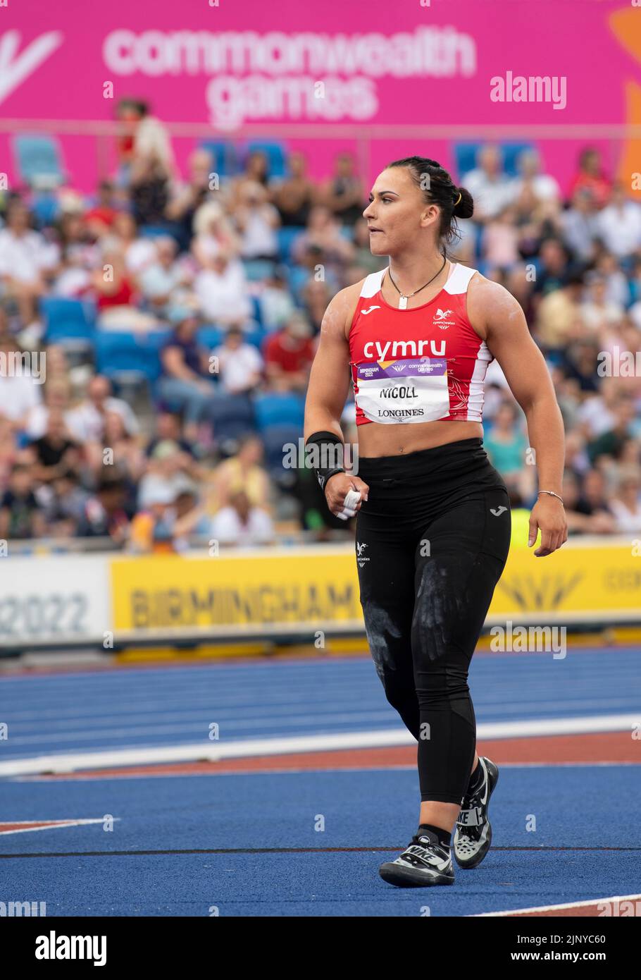 Adele Nicoll of Wales competing in the women’s shot put heats at the ...