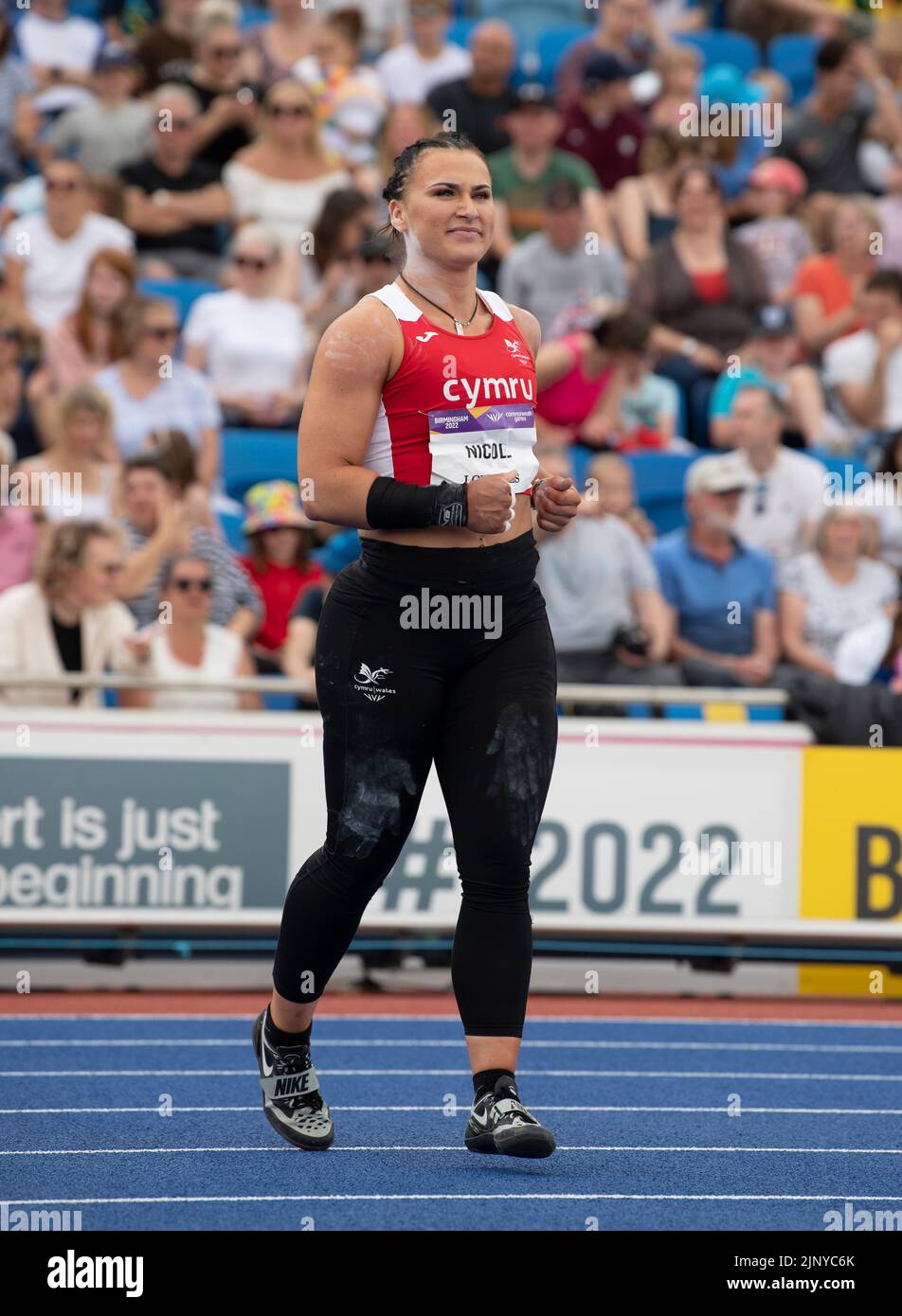 Adele Nicoll of Wales competing in the women’s shot put heats at the ...
