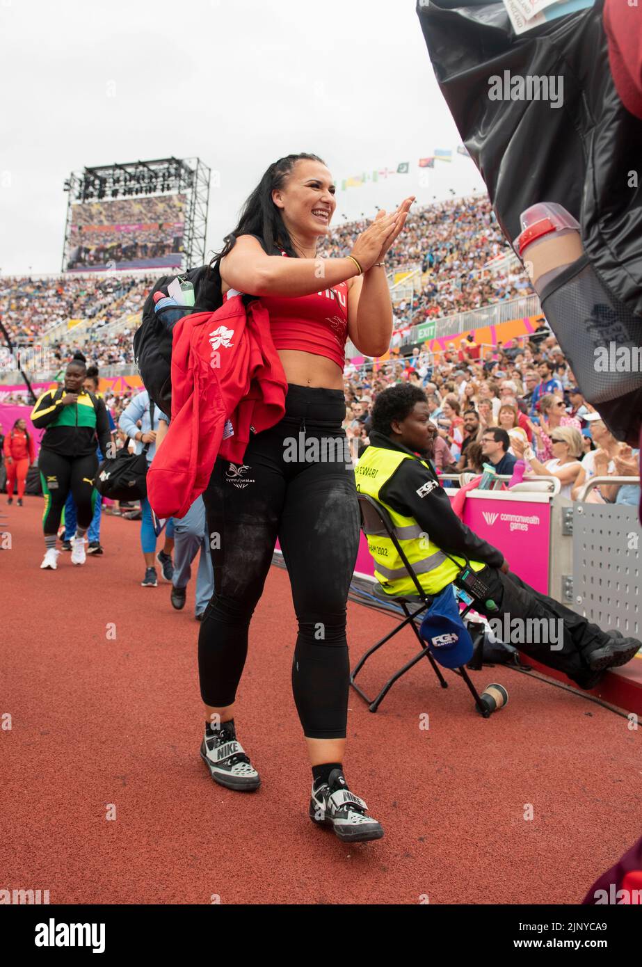 Adele Nicoll of Wales competing in the women’s shot put heats at the ...