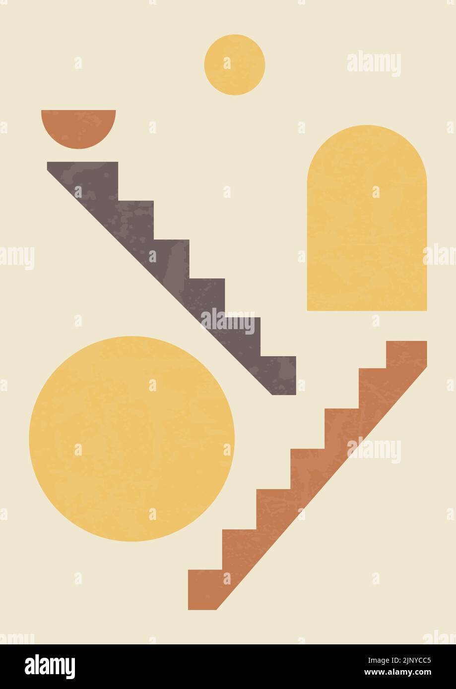 Geometric shapes, architecture poster abstract illustration Stock ...