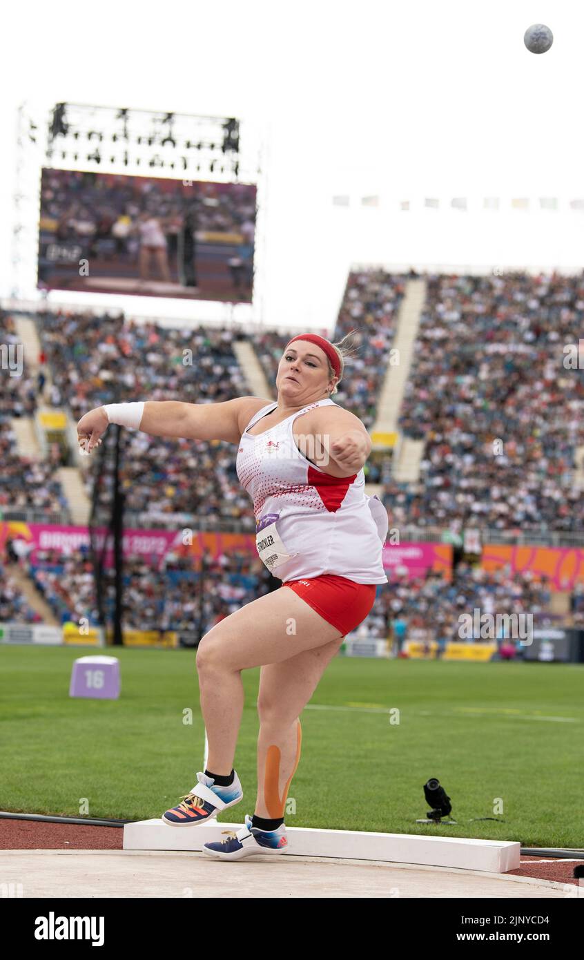 Amelia Strickler of England competing in the women’s shot put heats at ...