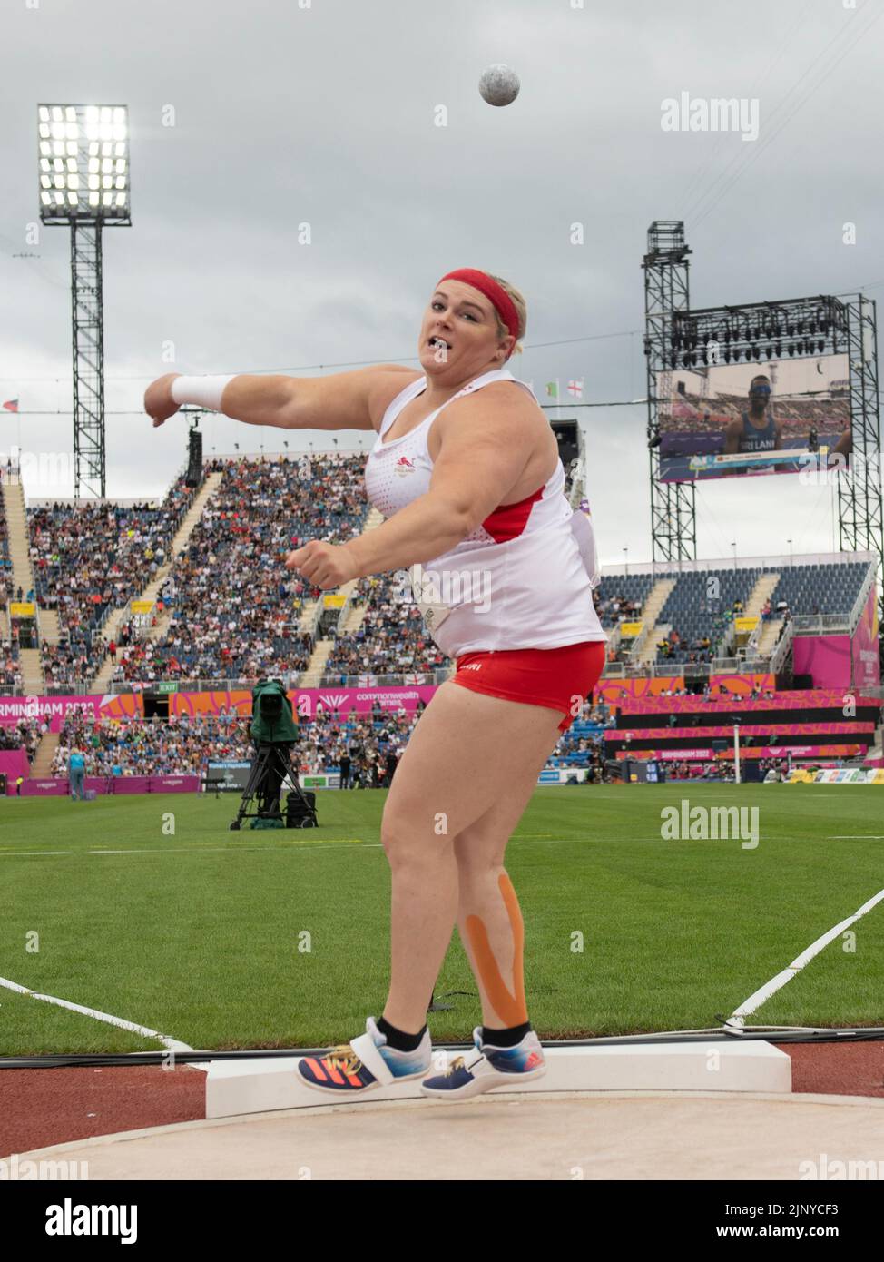 Amelia Strickler of England competing in the women’s shot put heats at ...