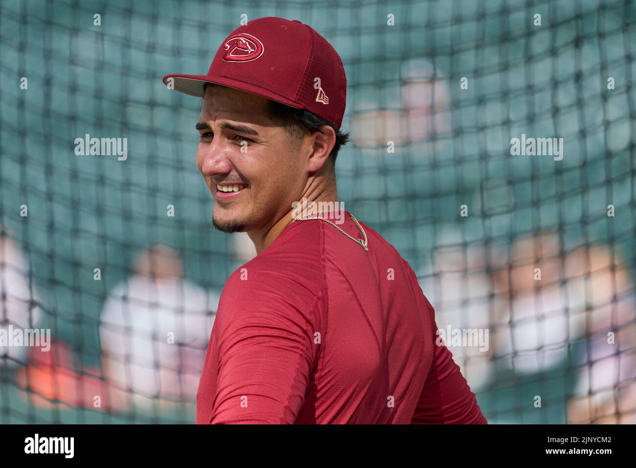 August 13 2022: Arizona third baseman Josh Rojas (10) during batting ...