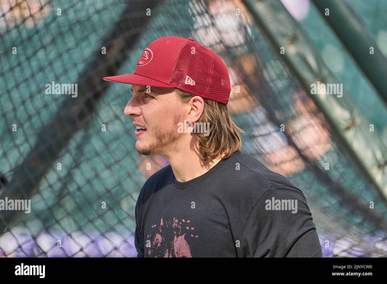 August 13 2022: Arizona outfielder Jordan Luplow (8) during batting ...