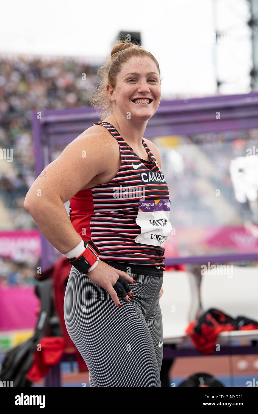 Sarah Mitton of Canada competing in the women’s shot put heats at the ...