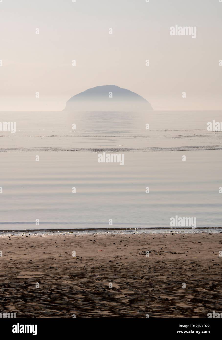 ailsa craig rock off of girvan in the sea in ayrshire, scotland ...