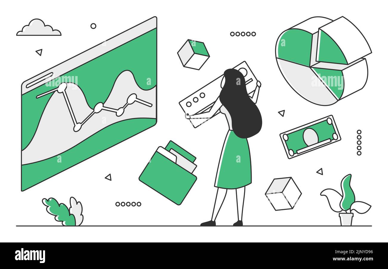 Stock market money charts trends. Financial forecasting and capital ...